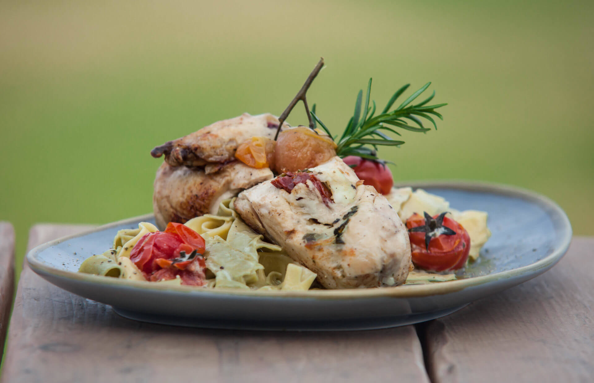 Chicken Stuffed with Cypriot Halloumi and Pappardelle Recipe